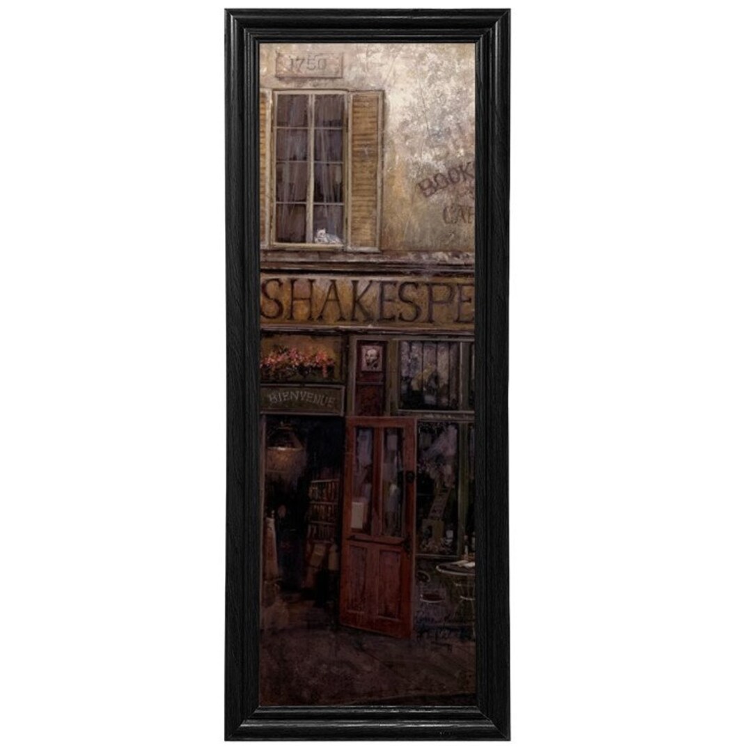 Old Bookstore Country Art Vintage Rustic Art Wood Framed Picture Print ...