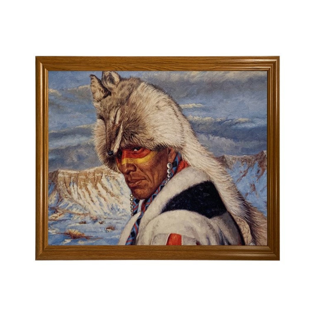 Native American Fox Skin Traditional Indian Man Vintage Rustic Texture ...