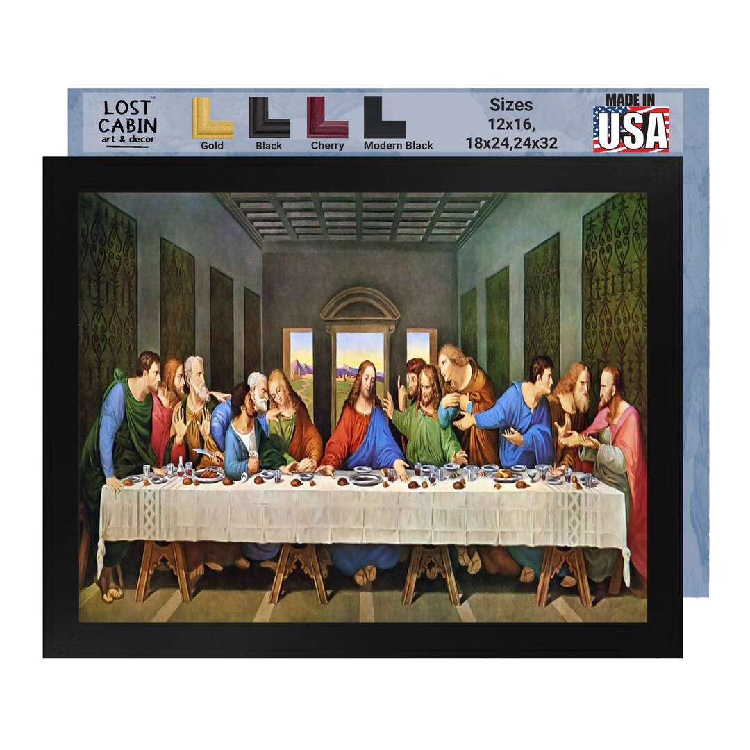 The Last Supper Restored by Leonardo Da Vinci Framed Print Poster Wall ...
