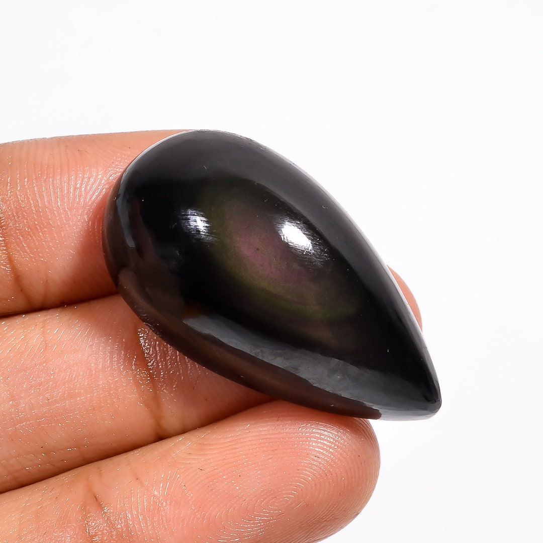 Awesome Top Grade Quality 100% Natural Rainbow Eye Obsidian Pear Shape ...