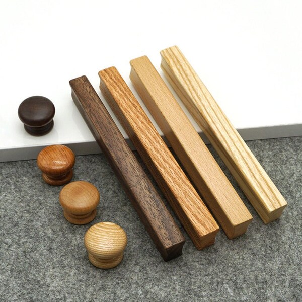 Wood Black Cabinet Pulls - Etsy