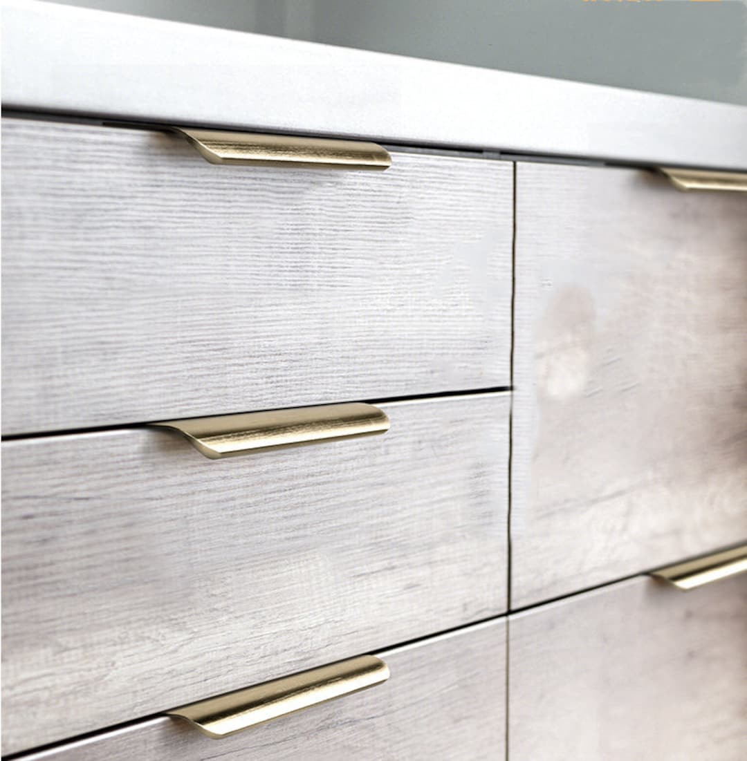 Modern Hidden Handles Gold Drawer Dresser Cupboard Pulls Black - Etsy ...