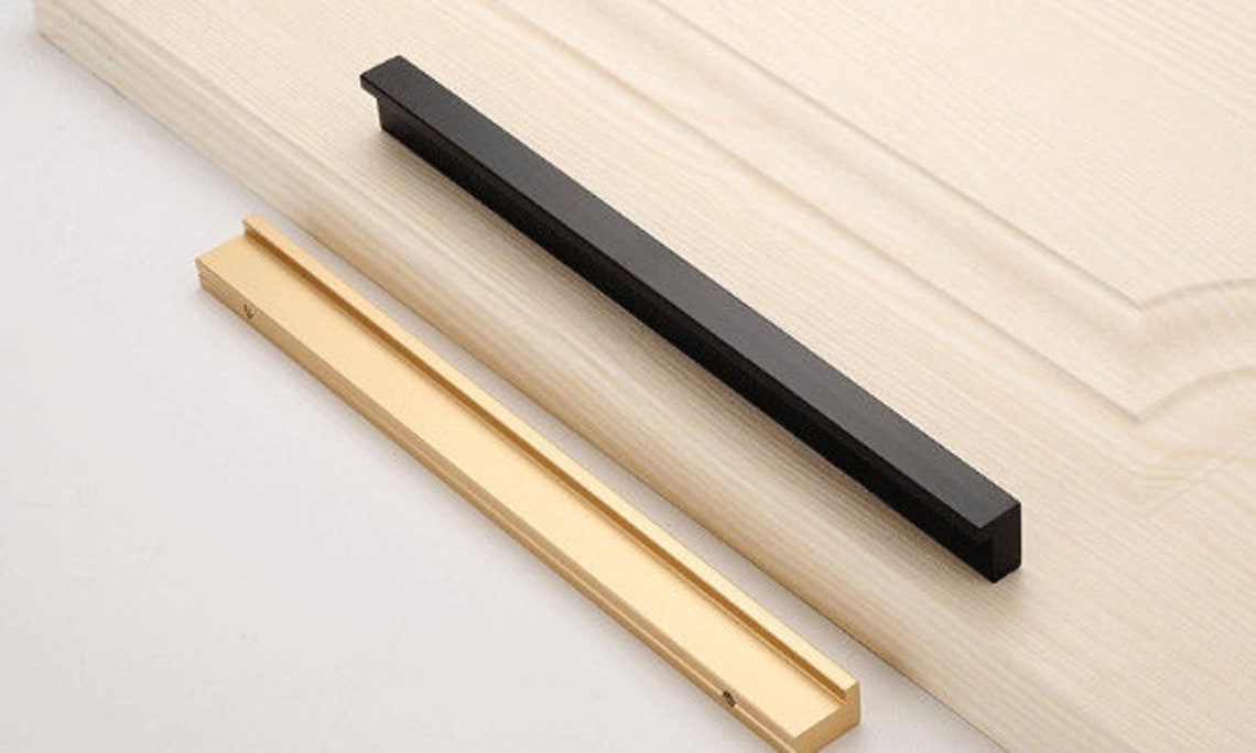 Rose Gold Black Kitchen Cabinet Handles T Handles Modern Knob | Etsy