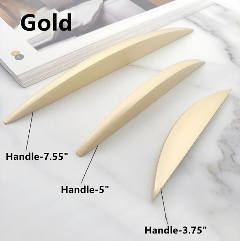 Streamline Modern Design Gold Drawer Wardrobe Pulls Black | Etsy