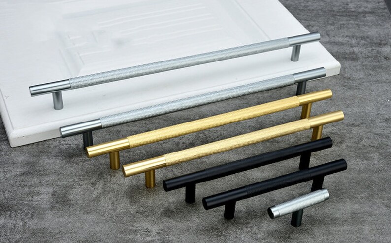 Anti-slip Pattern Handle Black Drawer Pulls Handles Gold T Bar - Etsy