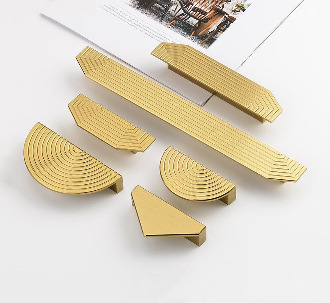 Multiple Styles Semicircle Gold Handles Drawer Dresser Cupboard Pulls ...