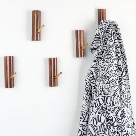 Hooks & Fixtures Decorative Coat Hook Solid Wood Hooks Wall Hooks Bathroom Towel Hook Coat ...