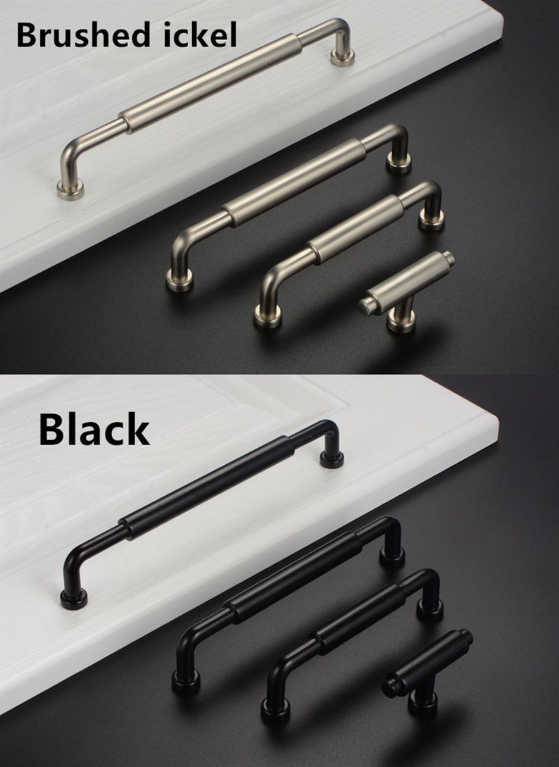 Simple Handles Gold Drawer Dresser Cupboard Pulls Knobs Black | Etsy