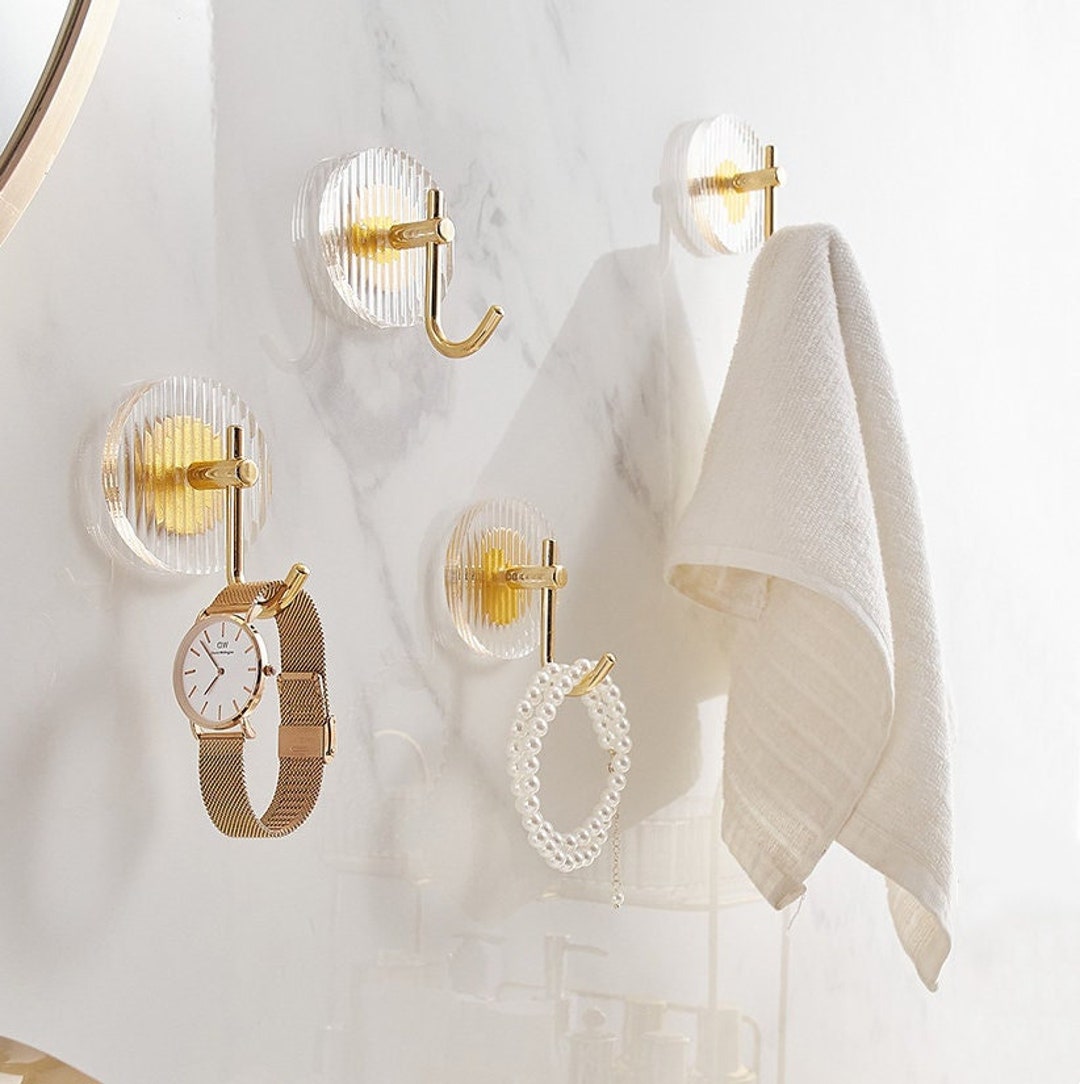 Round Acrylic Brass Hooks Coat Hook Decorative Wall Hooks Coat Hangers ...