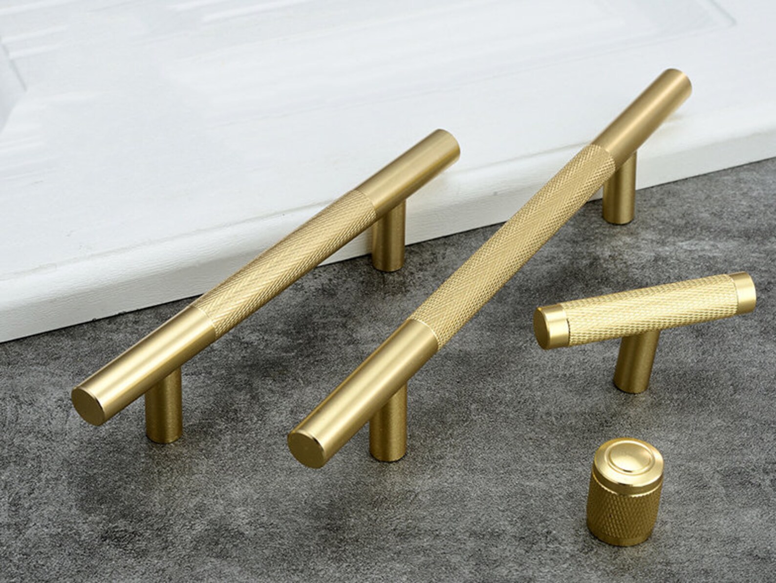 Anti-slip Pattern Handle Black Drawer Pulls Handles Gold T Bar - Etsy