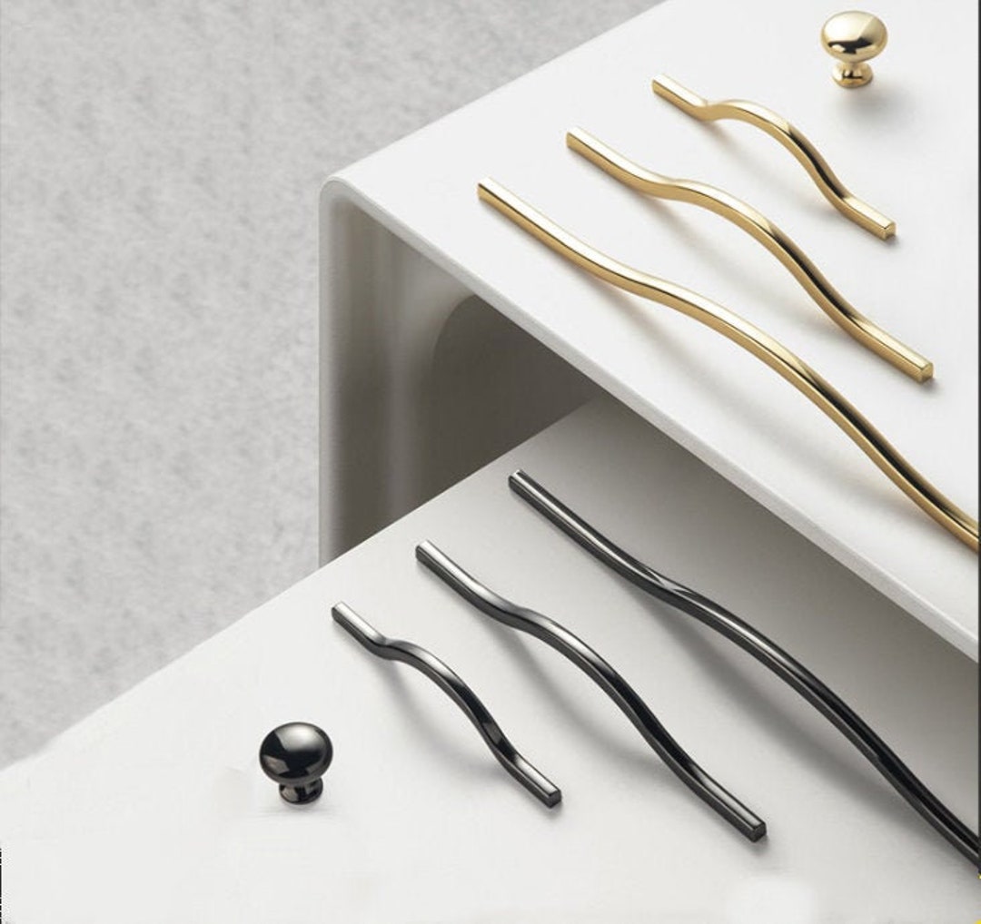 Streamline Drawer Knobs Black Cabinet Dresser Drawer Pulls - Etsy