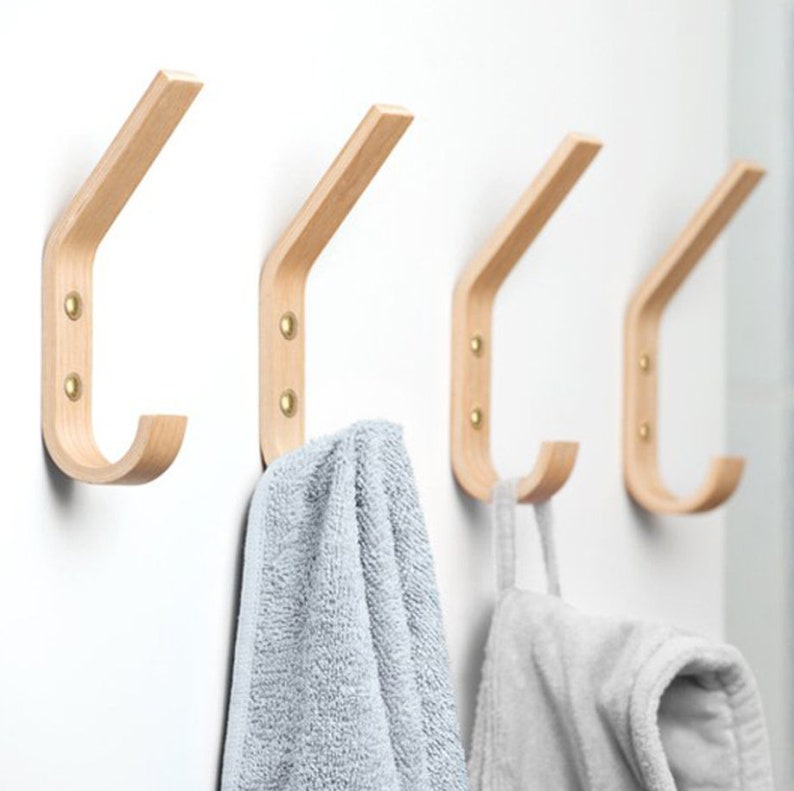 Solid Wood Modern Wall Hooks Decorative Wall Hooks Handmade - Etsy