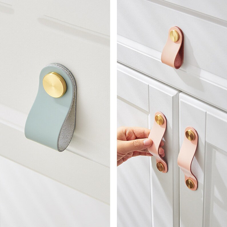 Candy Rich Colors Leather Handles Drawer Dresser Cupboard | Etsy