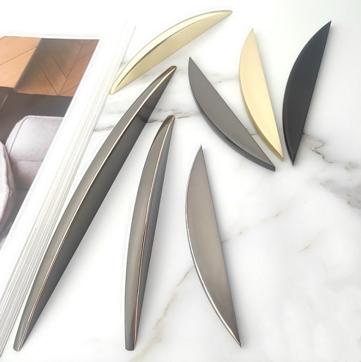 Streamline Modern Design Gold Drawer Wardrobe Pulls Black | Etsy