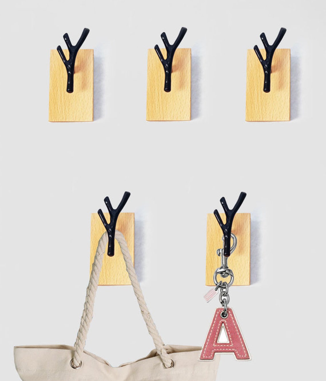 Square Base Wooden Modern Wall Hooks Decorative Wall Hooks - Etsy