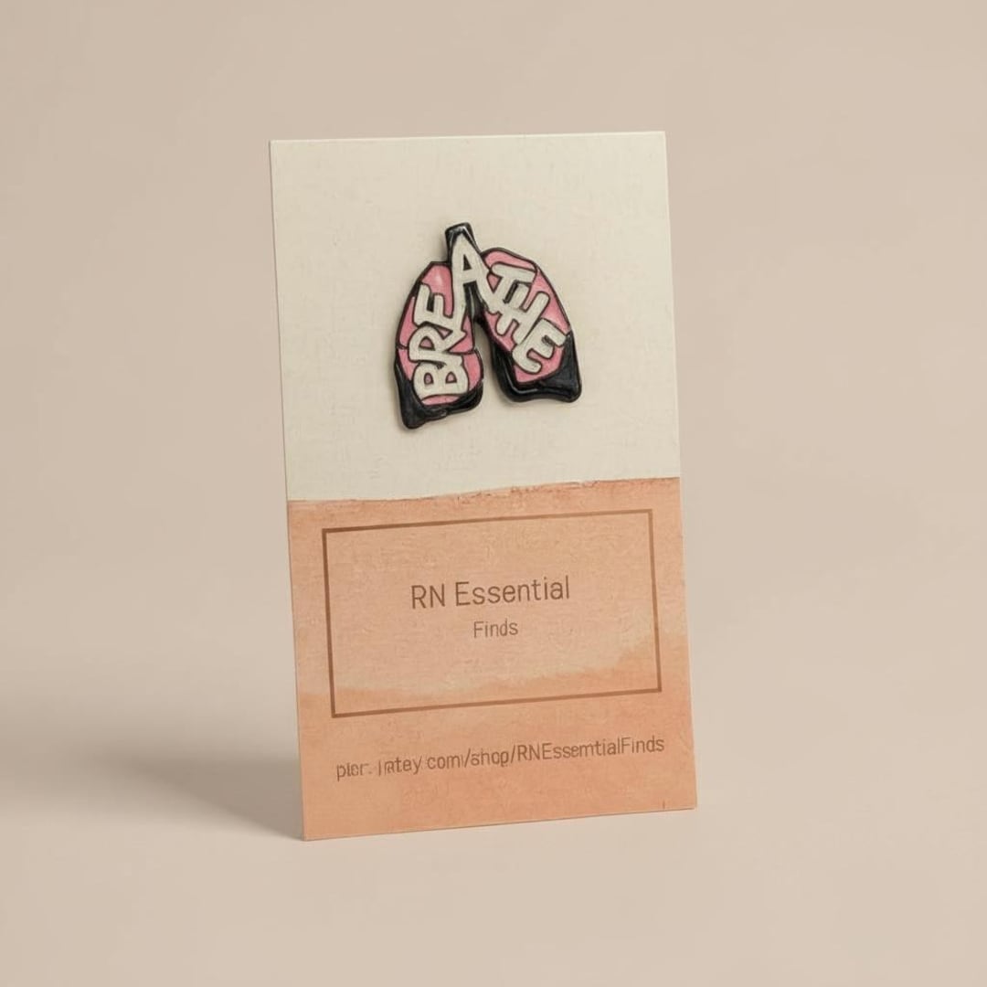 Breathe - Lungs Enamel Pin: Medical Gift for Respiratory Therapist ...