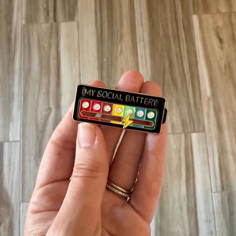 Social Battery Badge - Etsy