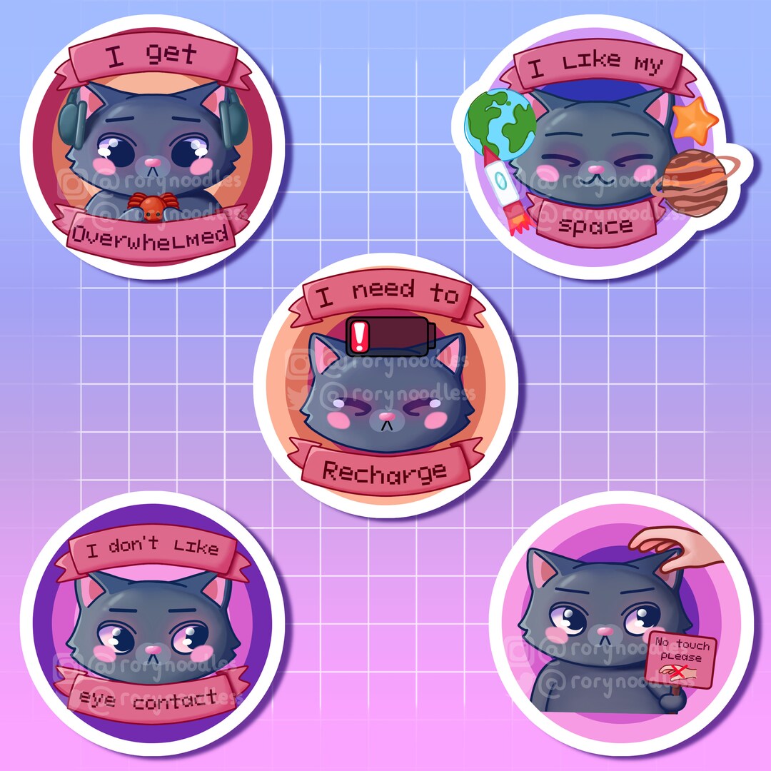 Autism Cat Waterproof Sticker Pack - Stickers, Autism, Scrapbooking ...