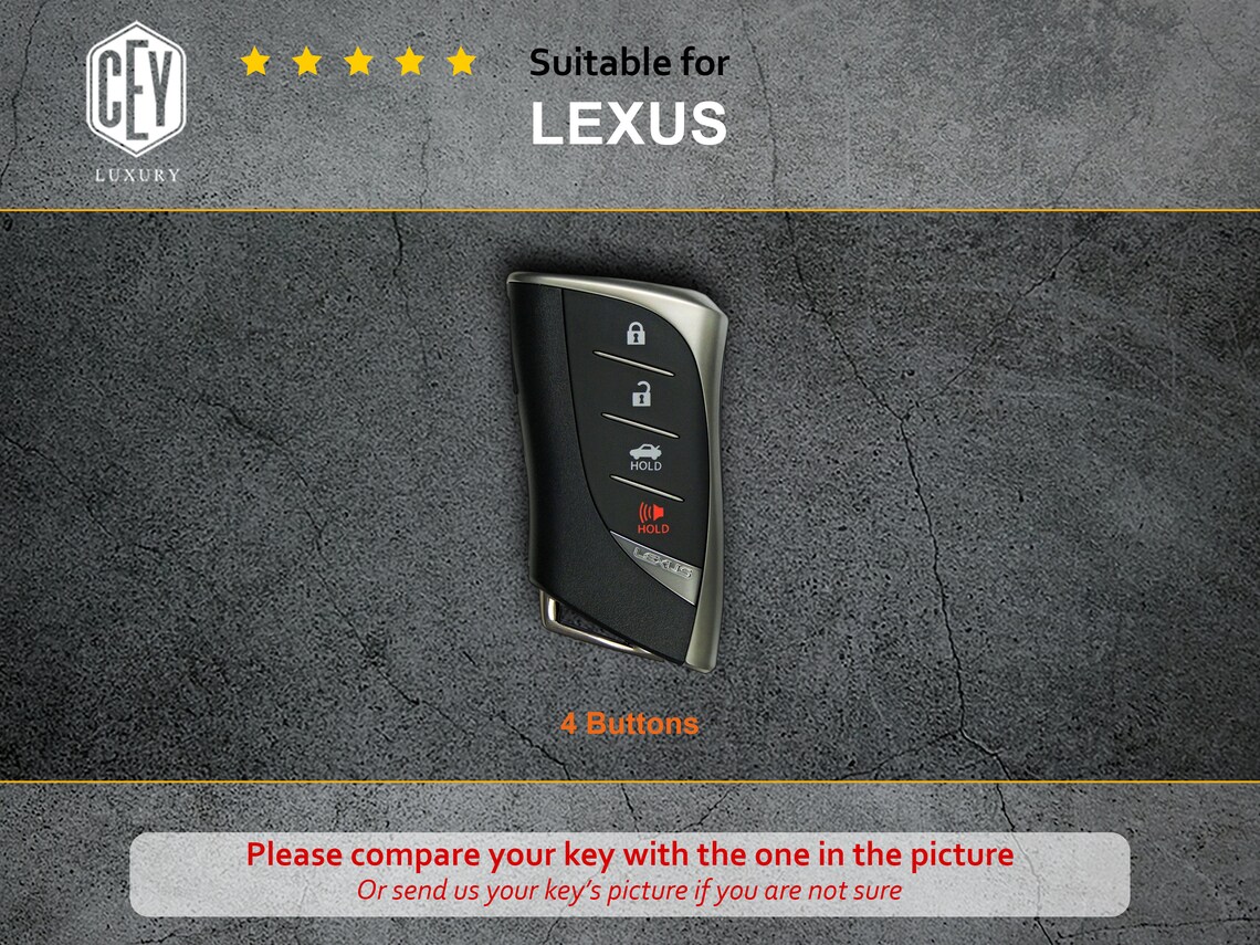 2024 2023 2022 Lexus Key Fob Cover LX570 RX350 ES350 LC500 Lc500h LS500 ...