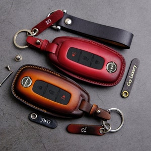 2023 2024 Nissan Kicks Key Fob Cover, Leather Key Case for Entry ...