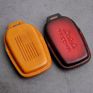2024 2023 Toyota Tacoma Key Fob Cover, Leather Key Case Key Chain Entry ...