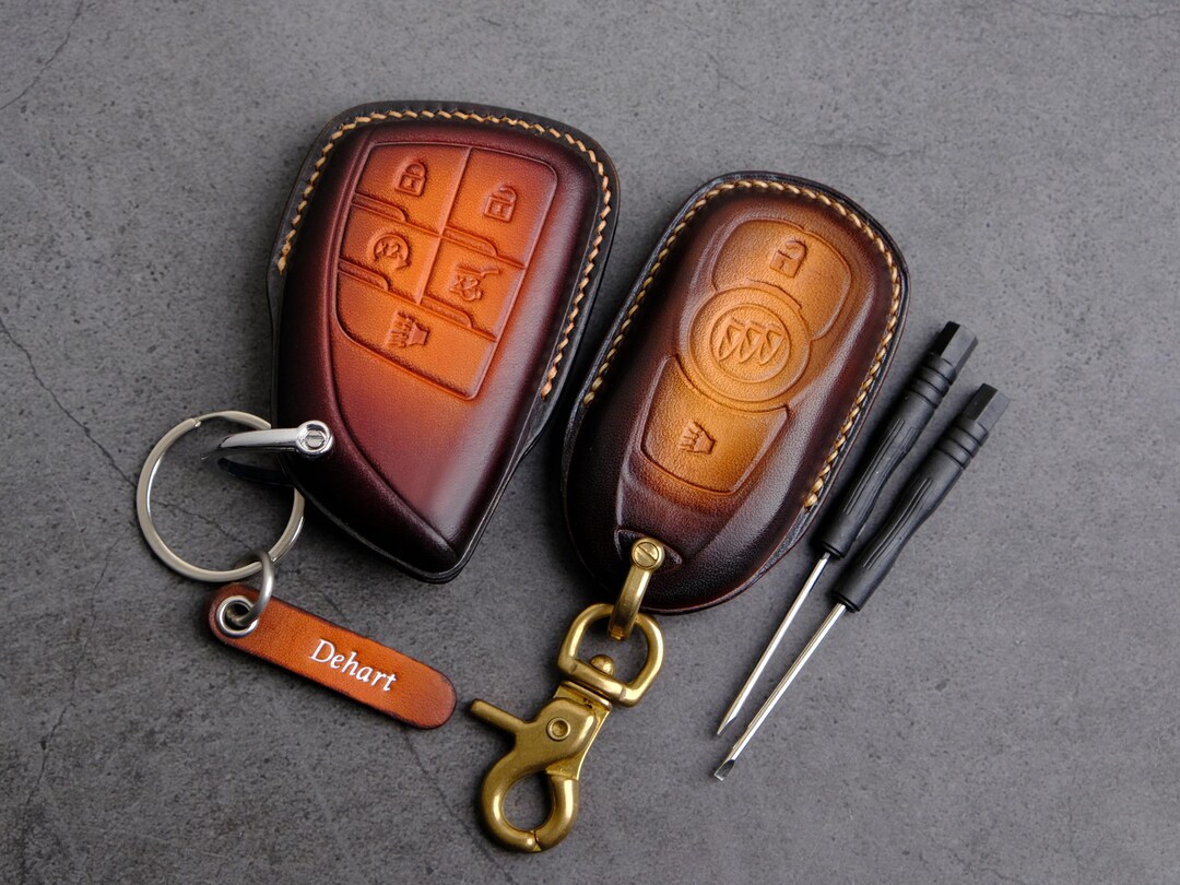 Leather Key Fob Cover for Buick Envision, Handcraft Leather for Buick ...