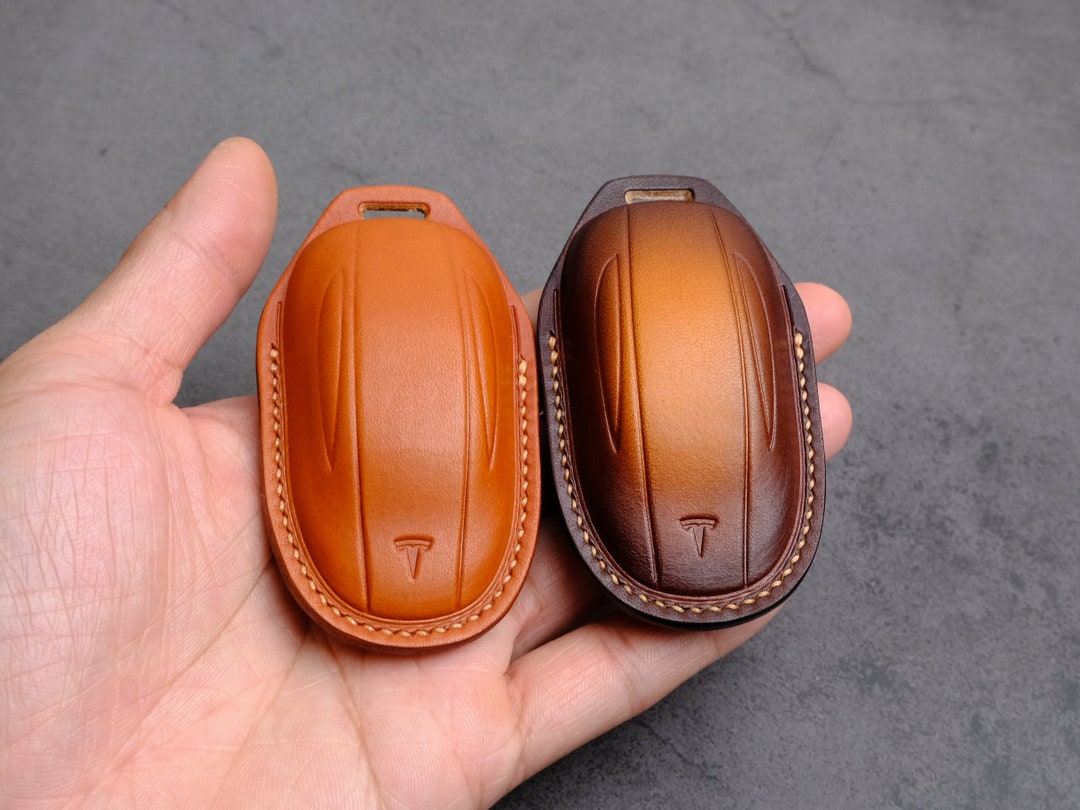 Handmade Tesla Key Cover Stylish Leather Key Fob Cover Model X/ Model S ...