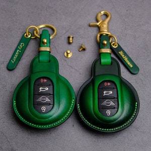 Mini Cooper Key Case - Handcrated Leather Key Fob Cover for Mini Cooper ...