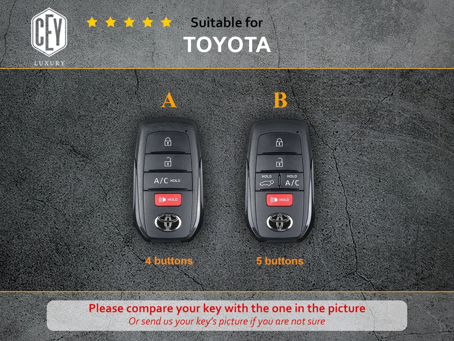 2023 2024 Toyota Bz4x Key Fob Cover ... Toyota Bz4x Key Case Key Chain ...