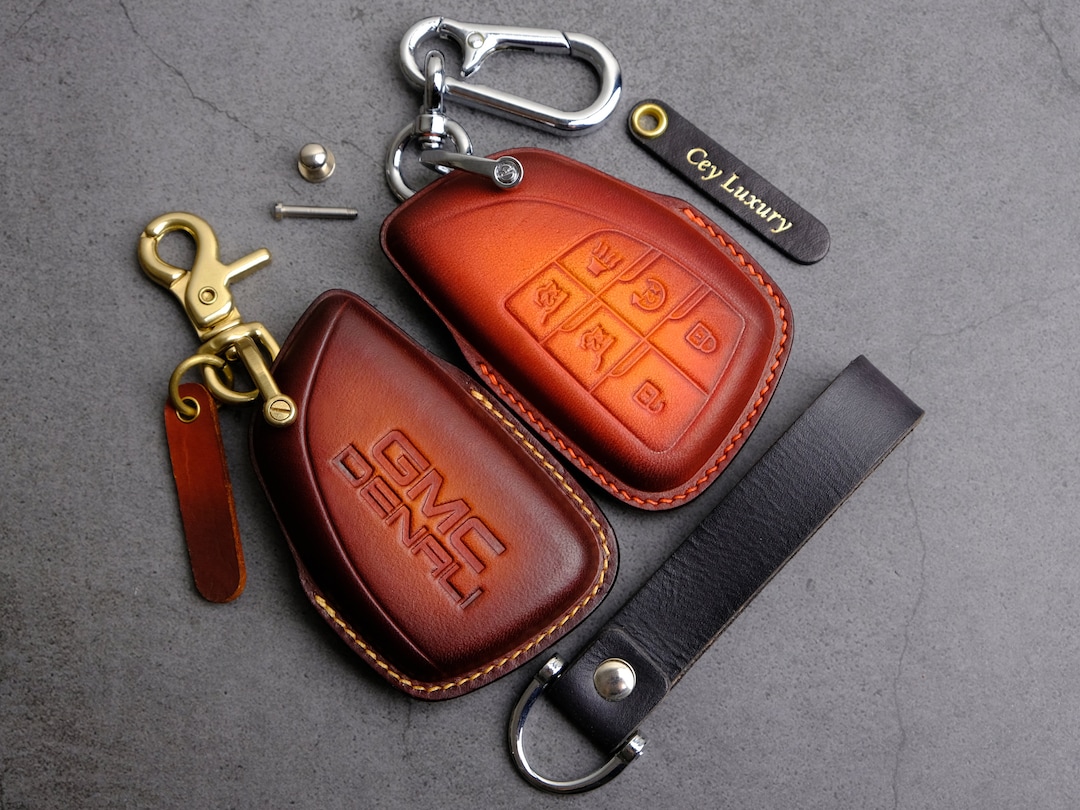 GMC Yukon Denali Key Fob Cover, Leather Key Protector Case for GMC ...