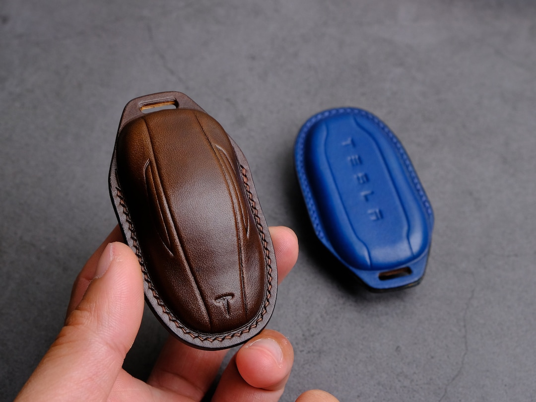 Tesla Model Y Key Fob Cover, Personalized Leather Protector Case for ...