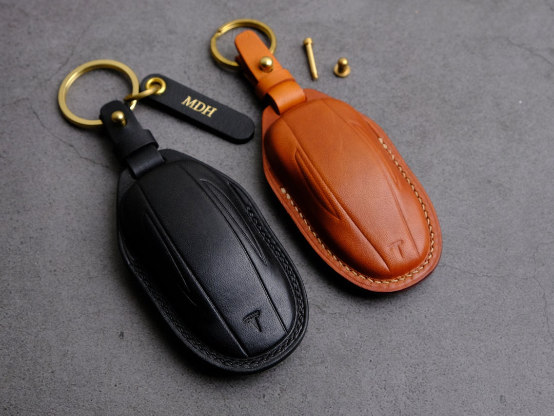 Leather Cover for Tesla Model 3 X Y S Key Fobs, Handcraft Leather Case ...