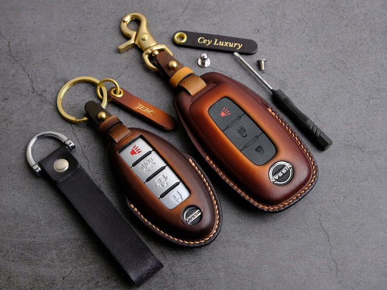 All Type Nissan Rogue Key Fob, Handcraft Leather Key Case Fit for ...