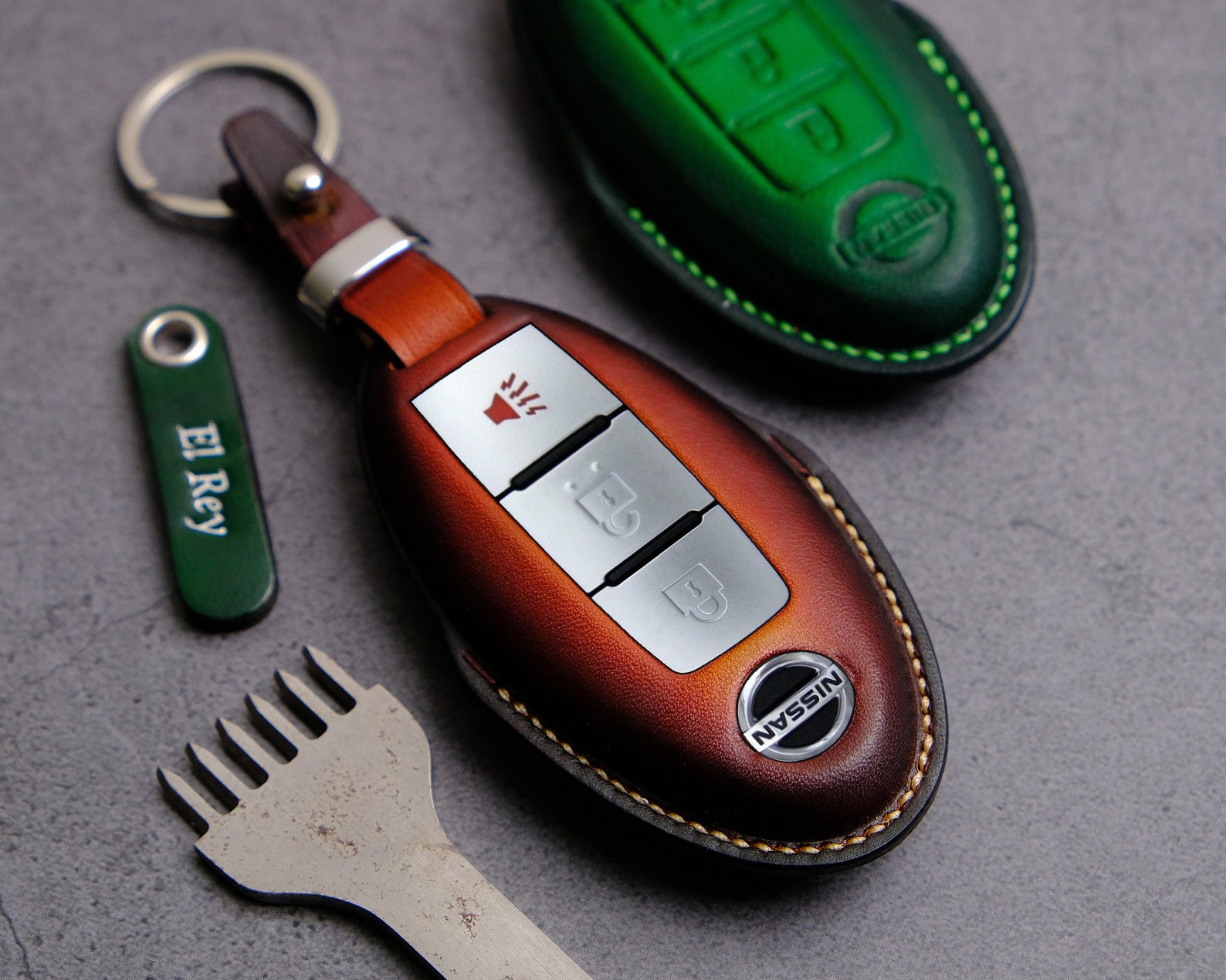 Nissan Frontier Key Fob Cover (3 Buttons), Personalized Leather Key ...