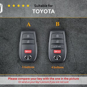 Toyota Land Cruiser 2024 2023 Key Fob Cover (4 Buttons), Leather Key ...
