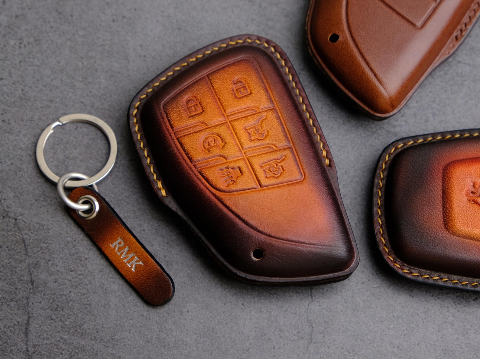GMC Denali Key Fob Cover, Handcraft Leather Key Case for GMC Canyon ...