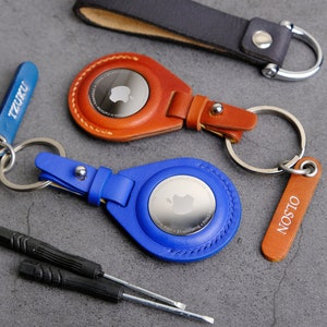 Personalized AirTag Holder, Leather AirTag Bag Charm, Customized AirTag ...