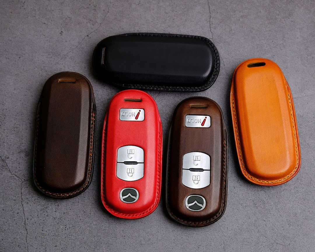 Mazda Key Cover (3 Buttons) - Leather Key Case for Mazda 3/ CX-3/ CX-5 ...