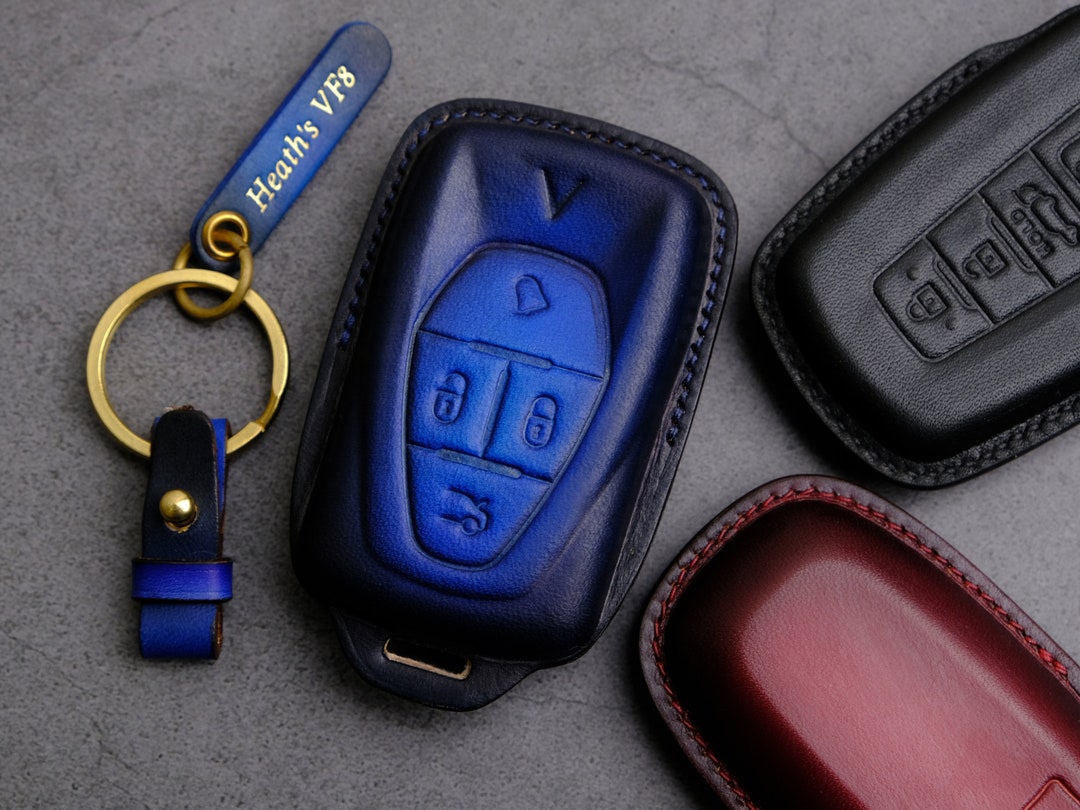 Vinfast VF9 Key Fob Cover, Leather Key Case for Vinfast VF6 VF7 VF8 VF9 ...
