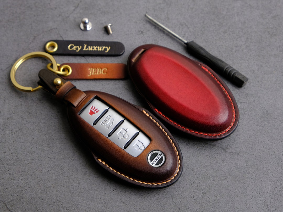 Cover Nissan Altima Key Fob, Handcraft Leather Key Case Fit for Nissan ...