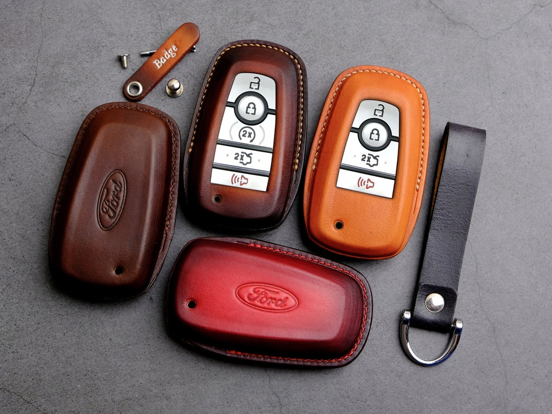 2025 2024 Ford Expedition Key Case - Leather Key Fob Cover Fit Ford ...