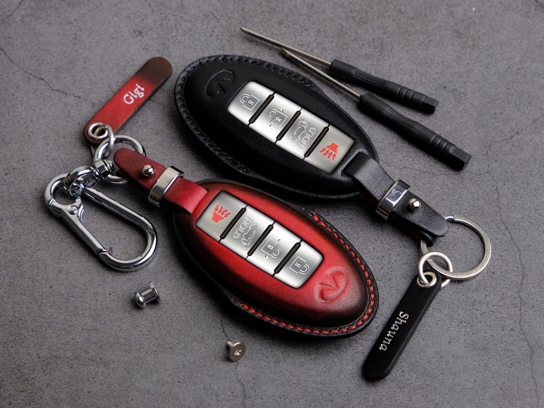 Personalized Leather Infiniti Key Fob Cover for QX - Custom Car Key ...