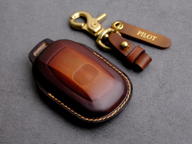 2023 2024 2025 Pilot Key Fob Cover - Leather Key Case for Entry Remotes ...