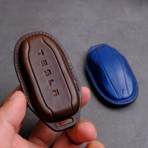 Tesla Model Y Key Fob Cover, Personalized Leather Protector Case for ...