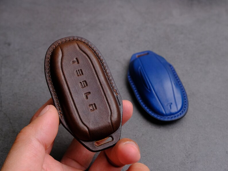 Tesla Model Y Key Fob Cover, Personalized Leather Protector Case for ...