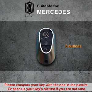 Mercedes Benz EQS Key Fob Cover, Handcraft Leather Key Case for Entry ...