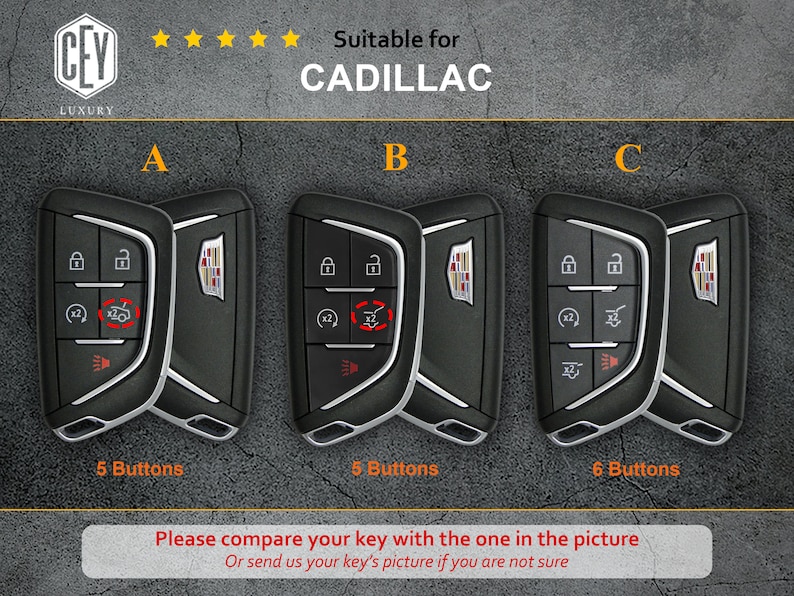 Cadillac CT5 CT4 Key Fob Cover, Custom Leather Key Case for Cadillac ...