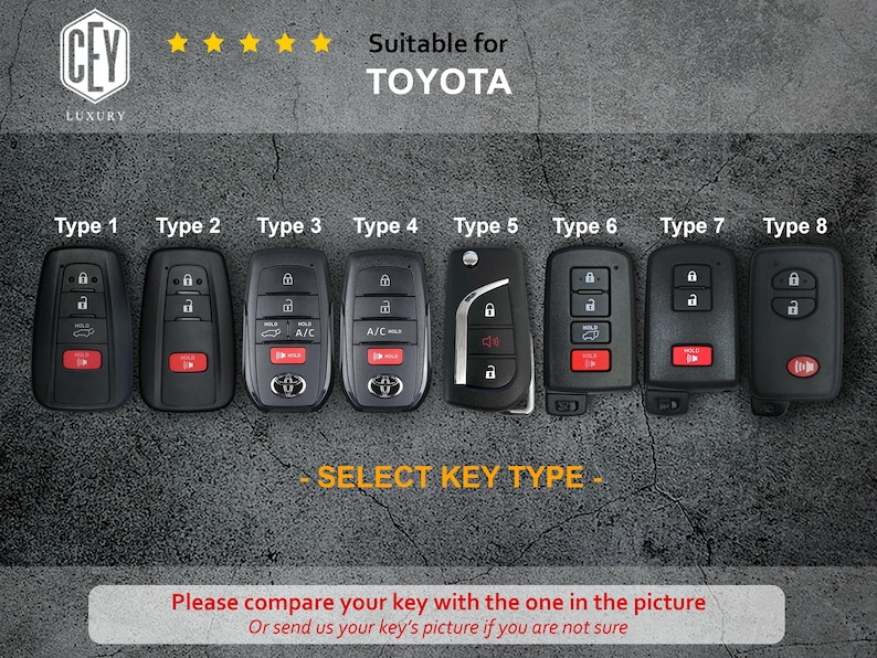 2026 2025 2024 Toyota RAV4 Key Fob Cover, Leather Key Case for Toyota ...