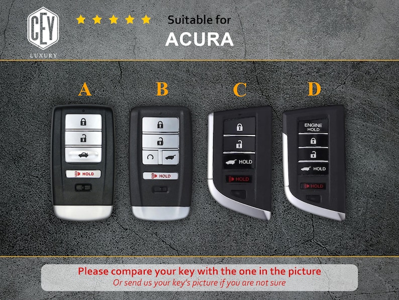 Acura MDX Key Fob Cover, Handcraft Leather for Acura MDX RDX Tlx Ilx ...