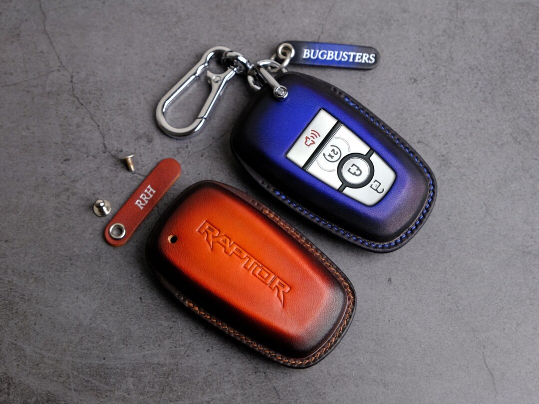 Leather Key Case for Ford Raptor - Custom Key Fob Cover for Ford ...